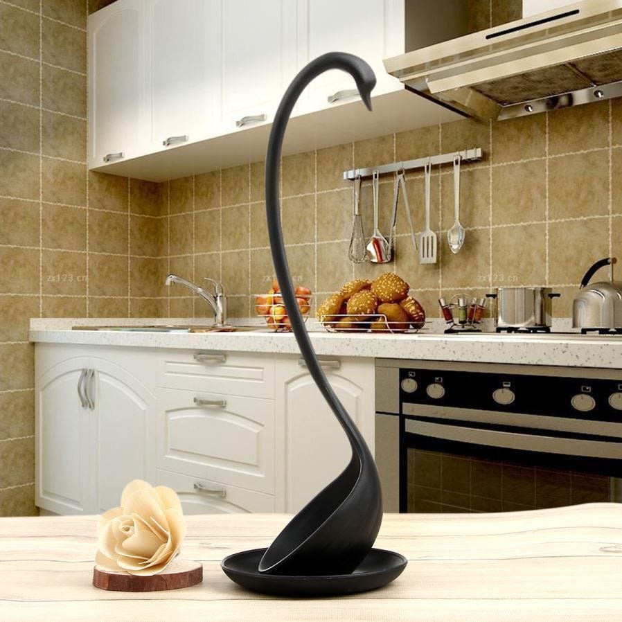 Creative Handle Kitchen Elegant Swan Ladle & Small Dish | by ADspaces ...