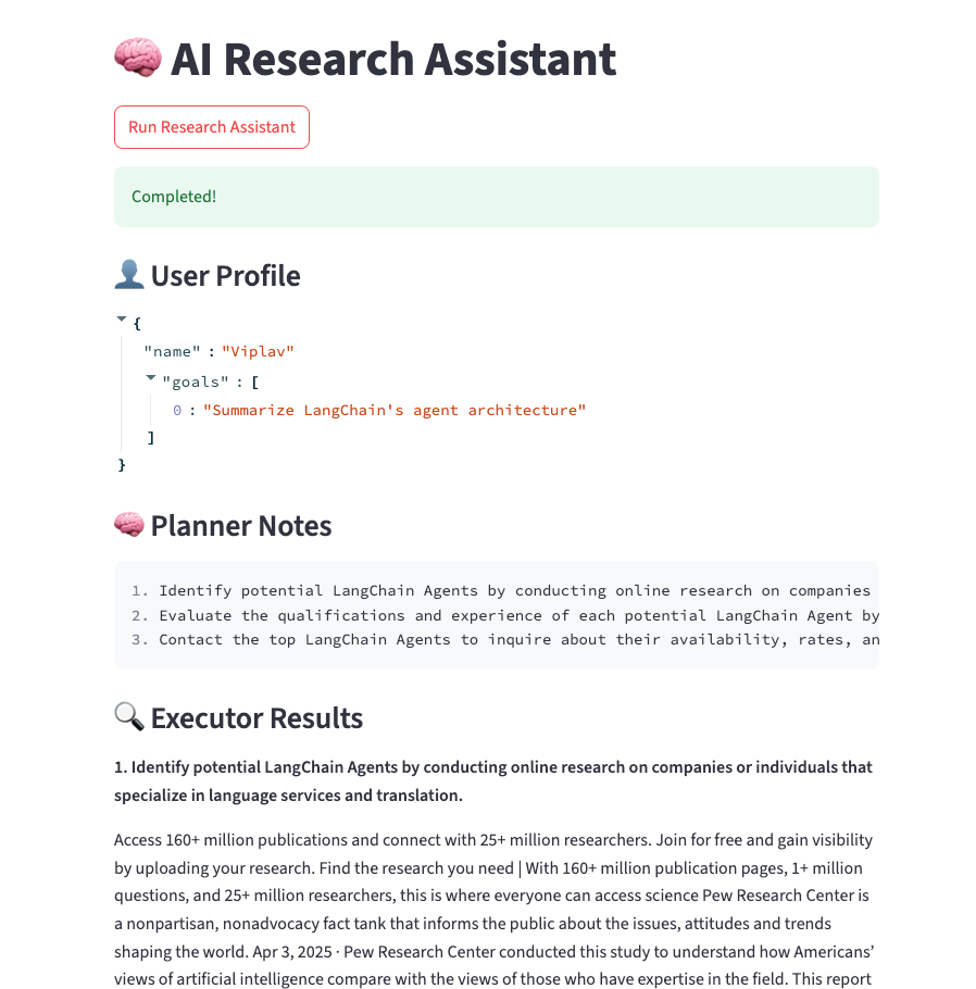 🧠 I Built a Local AI Research Assistant Using LangChain + Streamlit — Powered by a Simple MCP ...