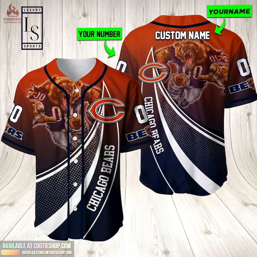 Chicago Bears Mascot Personalized Baseball Jersey | by Cootie Shop | Medium