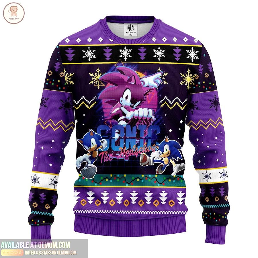 Cool Sonic The Hedgehog All-Over Print Thicken Sweater | by son nguyen ...