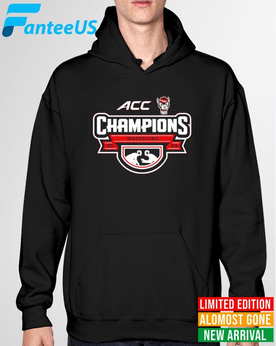 NC State Wolfpack Basketball ACC Wrestling 2024 Champions logo shirt ...