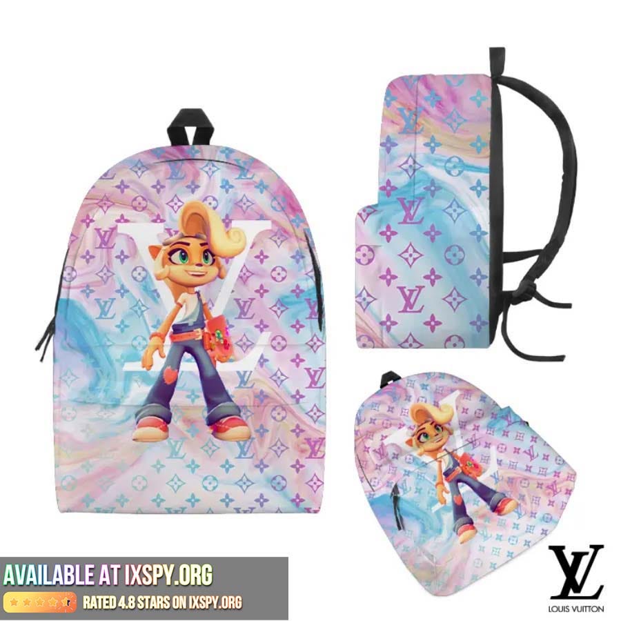 Backpack Crash Bandicoot Female And Louis Vuitton Gift Unique Laptop ...