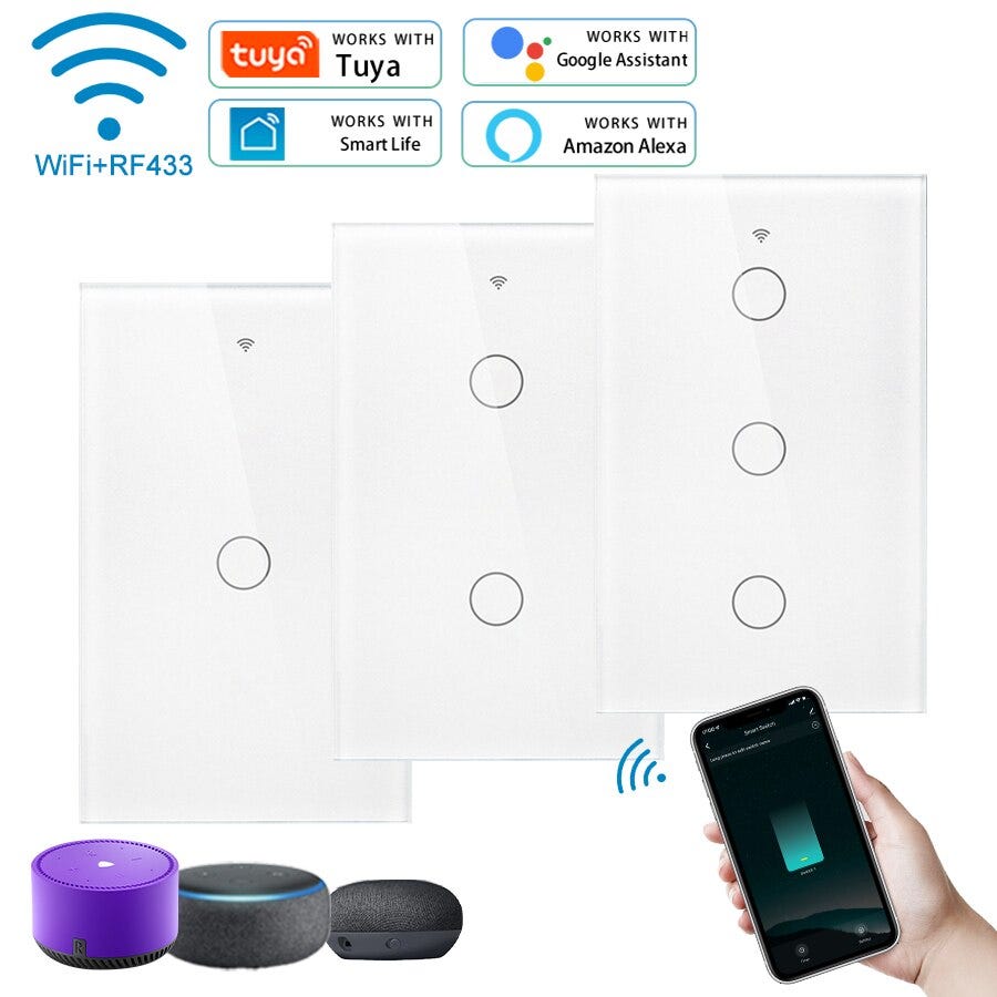 Hot Deals! Smart WiFi Light Switch Control with Smart Life Tuya Alexa ...