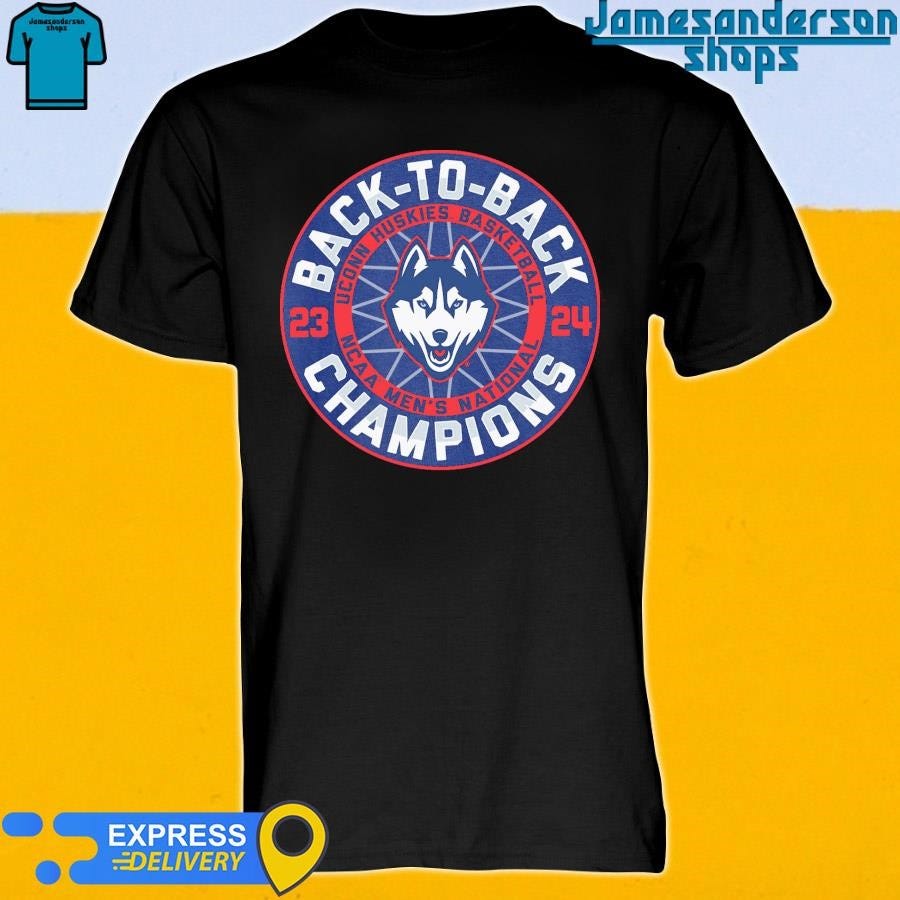 UConn Huskies 2023 2024 Back To Back National Champions T-Shirt | by ...