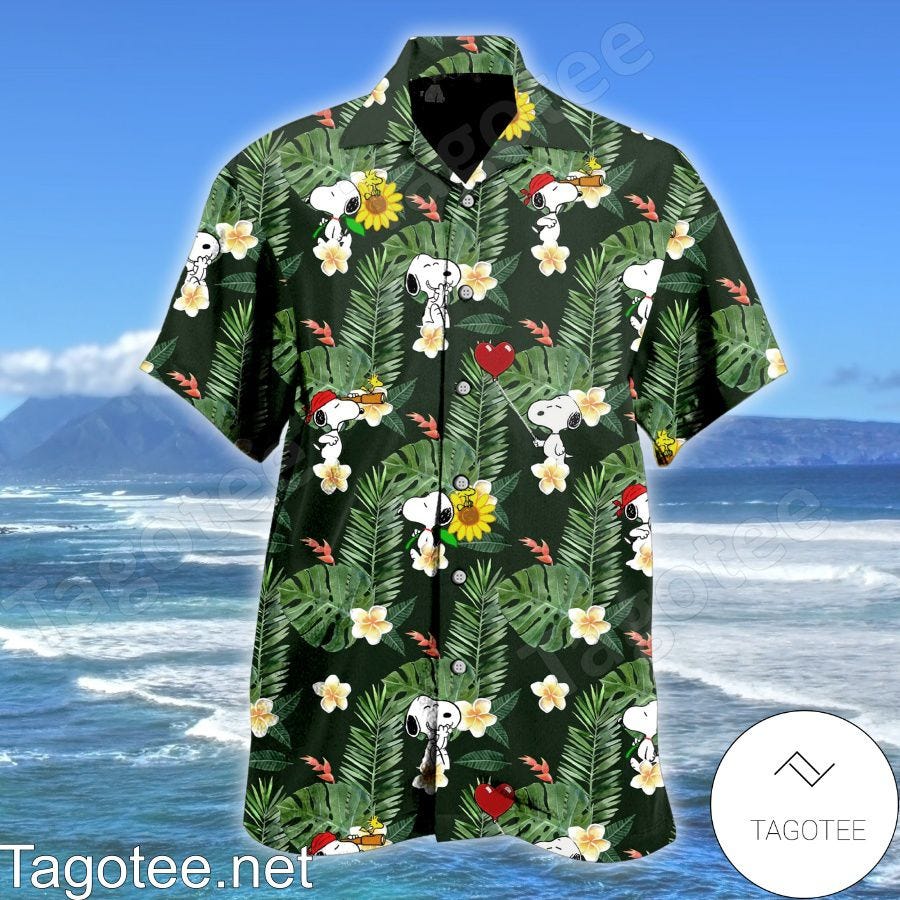 Snoopy Tropical Pattern Hawaiian Shirt: Playful Snoopy Design with a ...