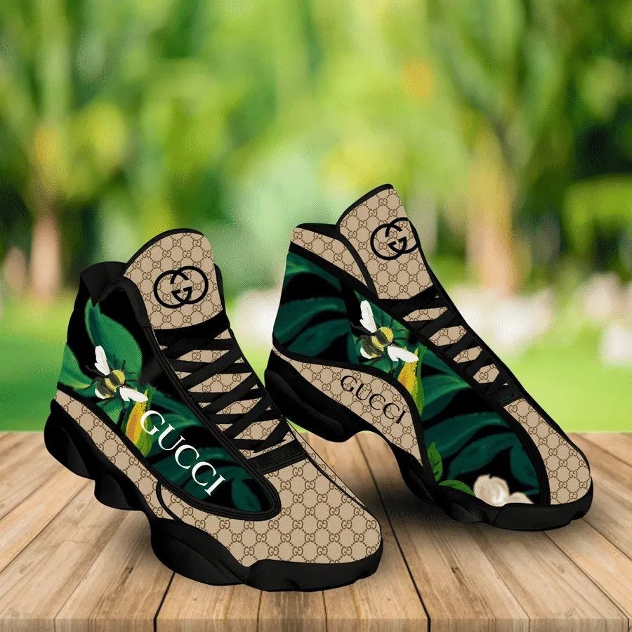 Gucci Bee Logo Air Jordan 13 Fashion Sneakers Shoes Luxury Trending ...
