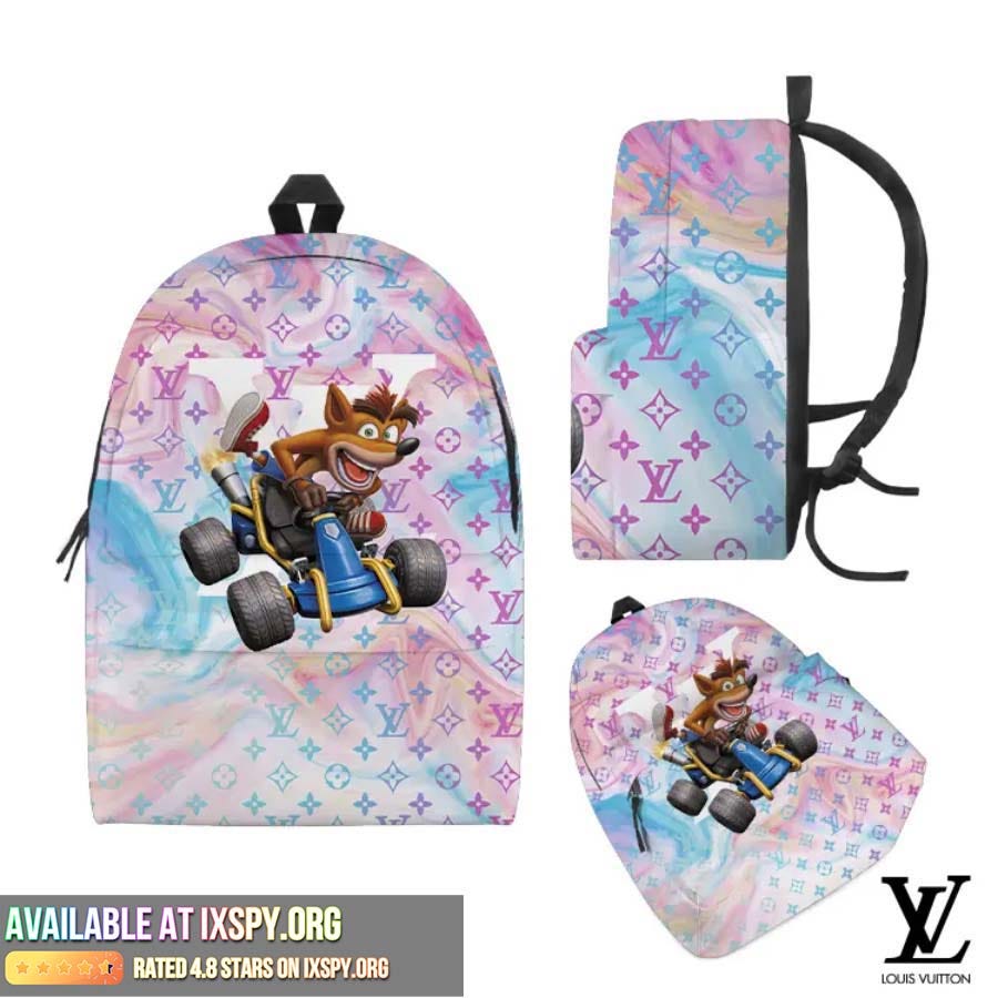 Backpack Crash Bandicoot Driver Car And Louis Vuitton Gift Unique ...