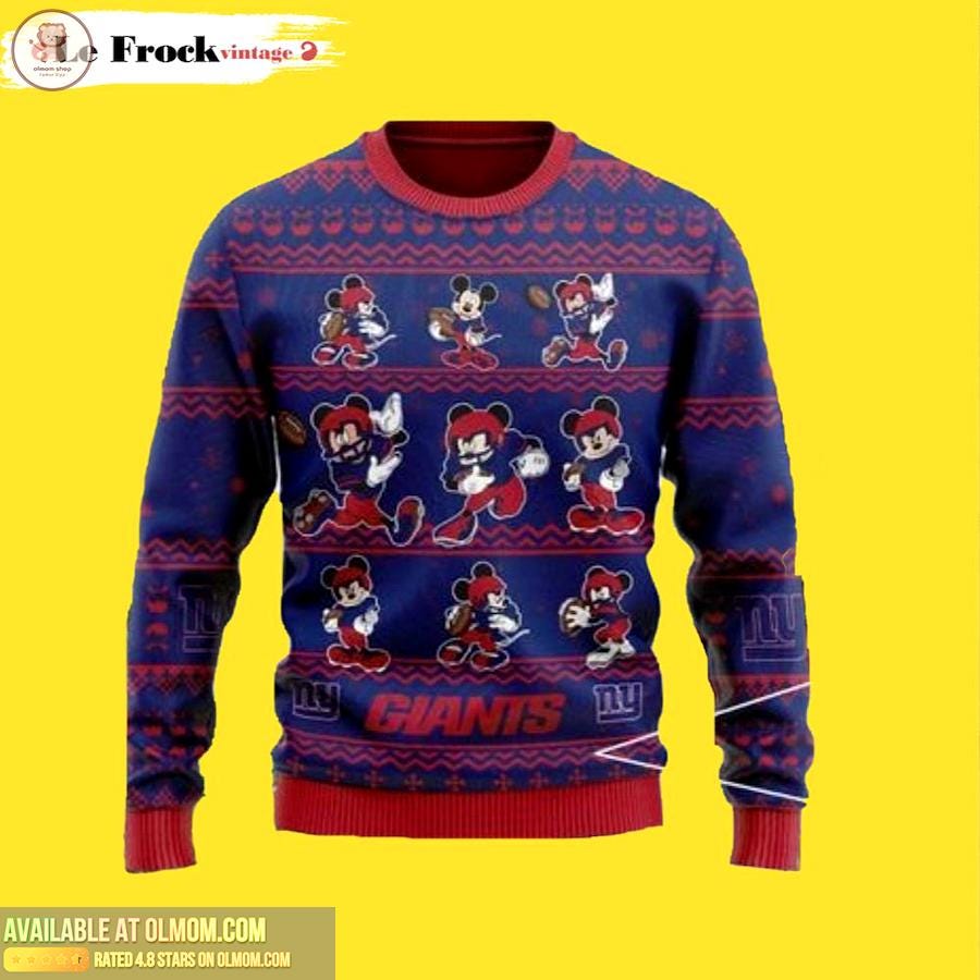 New York Giants Mickey Mouse New York Giants All-Over Print Thicken ...