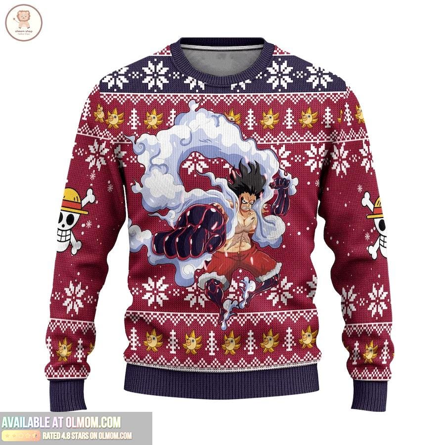 One Piece Anime Monkey D. Luffy 33 All-Over Print Thicken Sweater, One ...