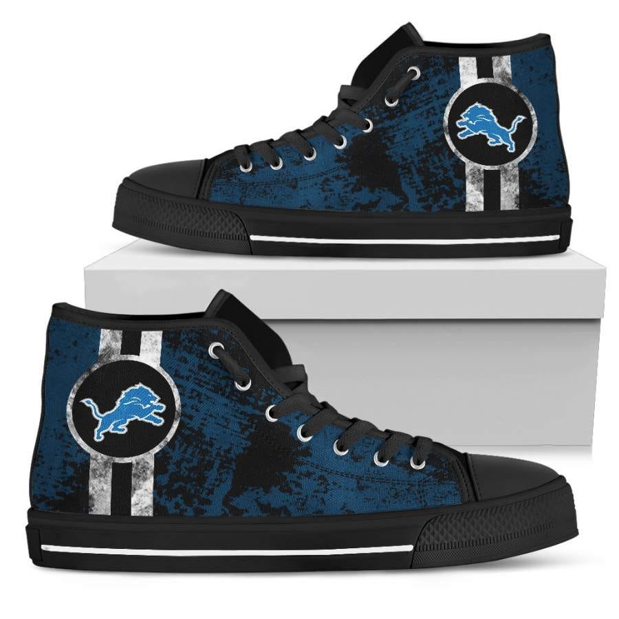 Triple Stripe Bar Dynamic Detroit Lions High Top Shoes V1 | by ...