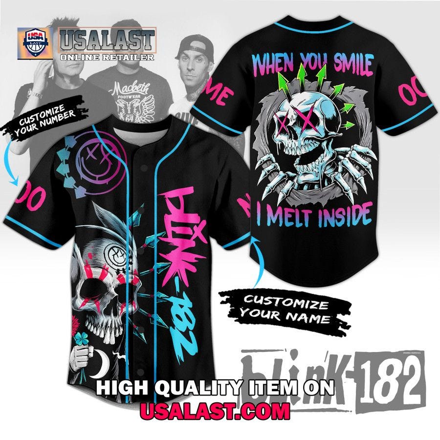All the Rage with You: Blink-182 “When You Smile I Melt Inside” Custom Baseball Jersey | by ...