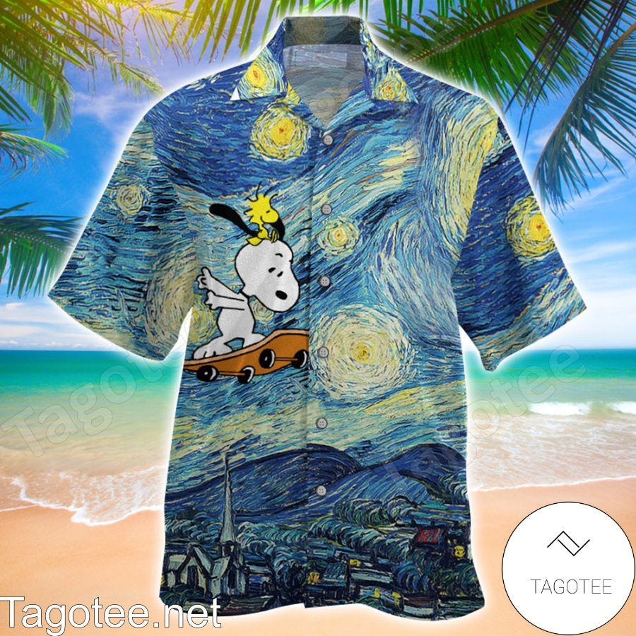 Snoopy “Starry Night” Hawaiian Shirt: Artistic Peanuts | by ...