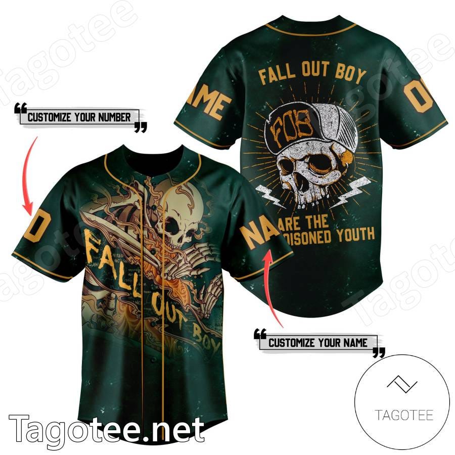 Fall Out Boy “Poisoned Youth” Skull Baseball Jersey: Emo Anthem | by B ...