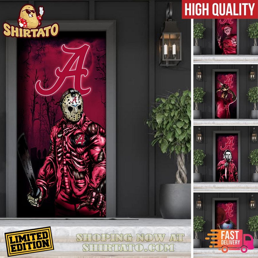 NCAA Alabama Crimson Tide Horror Killer Halloween Door Cover | by ...