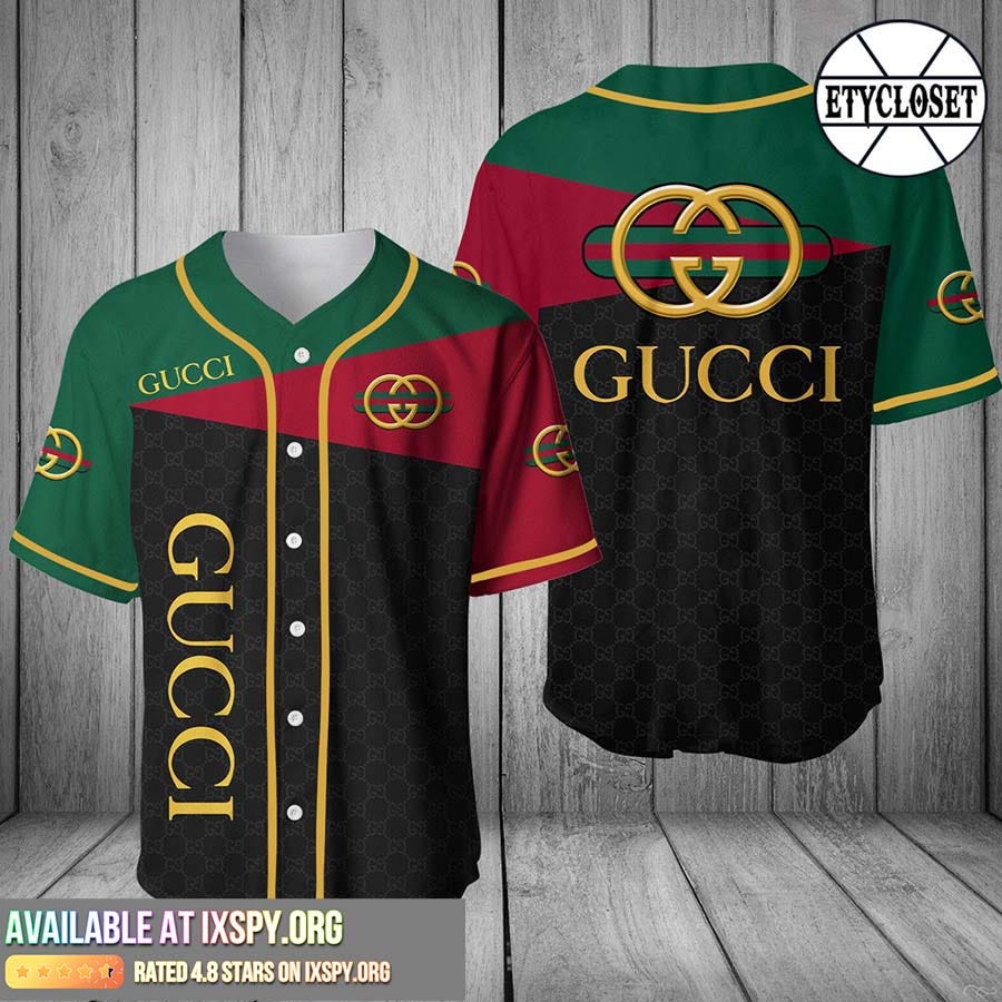 Gucci Black Baseball Jersey Shirt Luxury Clothing Clothes Sport For Men ...