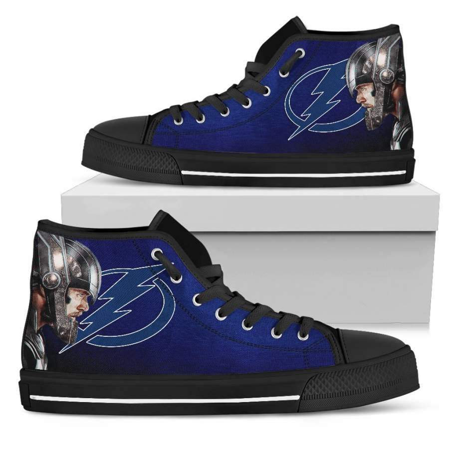 Thor Head Beside Tampa Bay Lightning High Top Shoes | by summertee ...