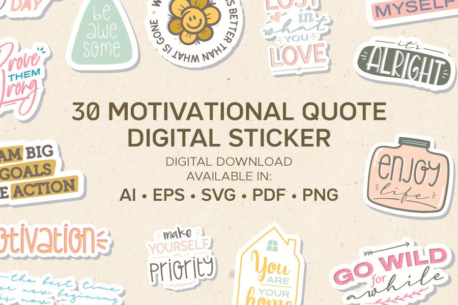 Motivational Quote Digital Stickers Free | by Subsequent | Sep, 2024 ...