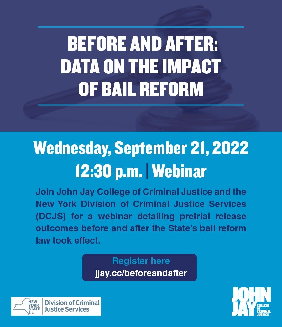 Webinar | Before and After: Data on the Impact of Bail Reform — 9/21 ...