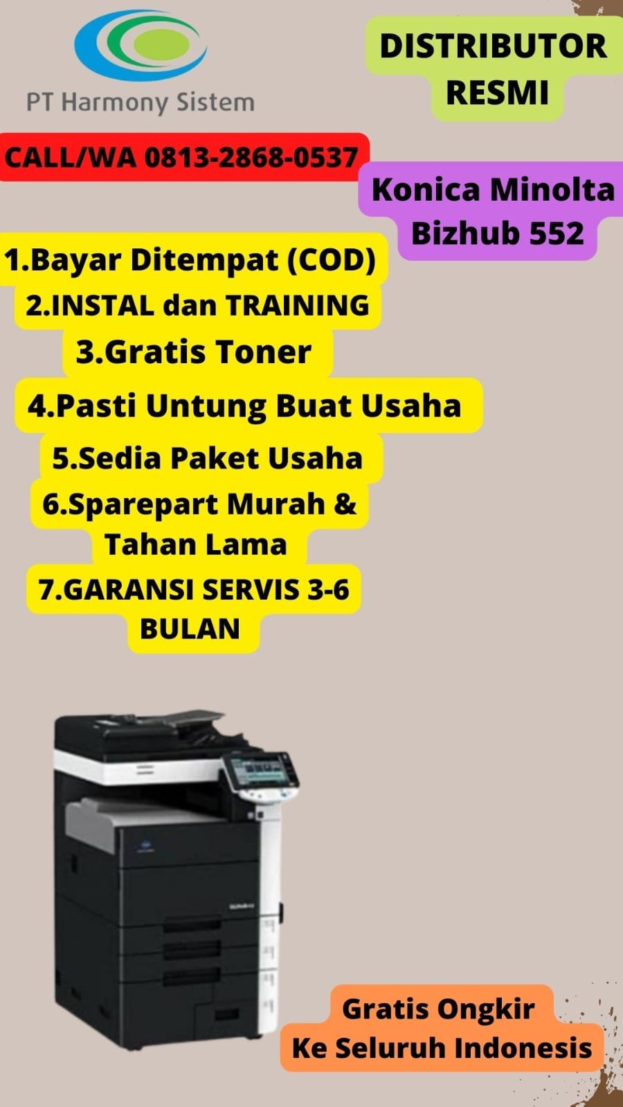 Distributor Resmi Mesin Fotocopy Konica Minolta Bizhub 552 Batuceper - Distributor mesinfotocopy ...