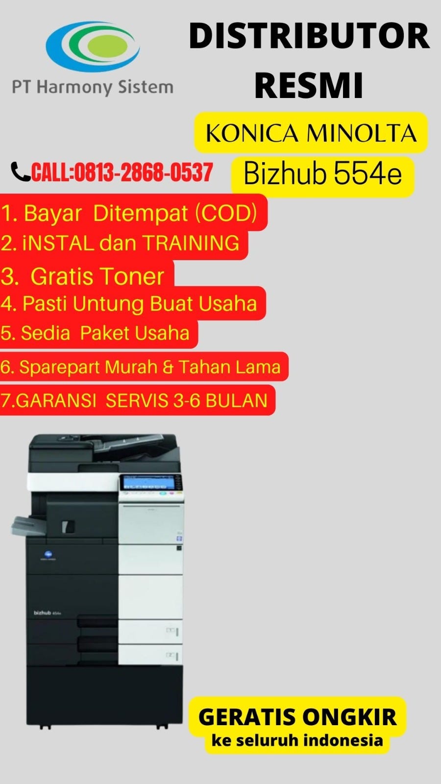 Dealer Resmi mesin fotocopy Konica Minolta Bizhub 554e Tangerang Batuceper - Distributor ...