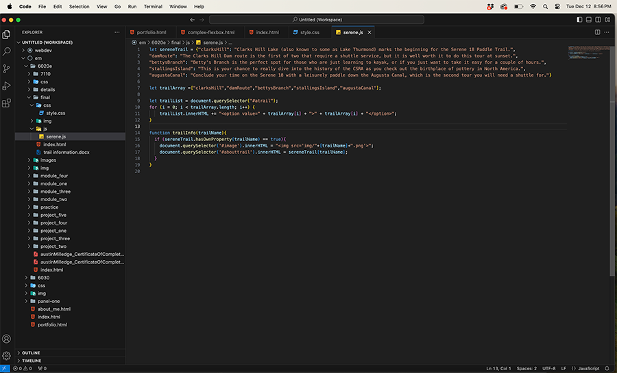 Advanced Web Development Final Project | by Milledge Austin | Medium