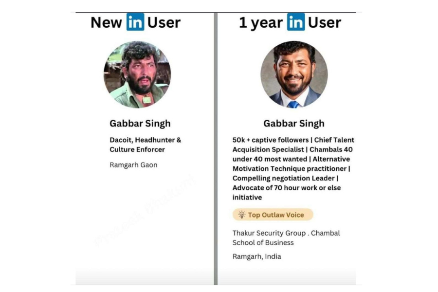 Gabbar Singh’s LinkedIn Profile: Not Just a Notorious Bandit, but a ...
