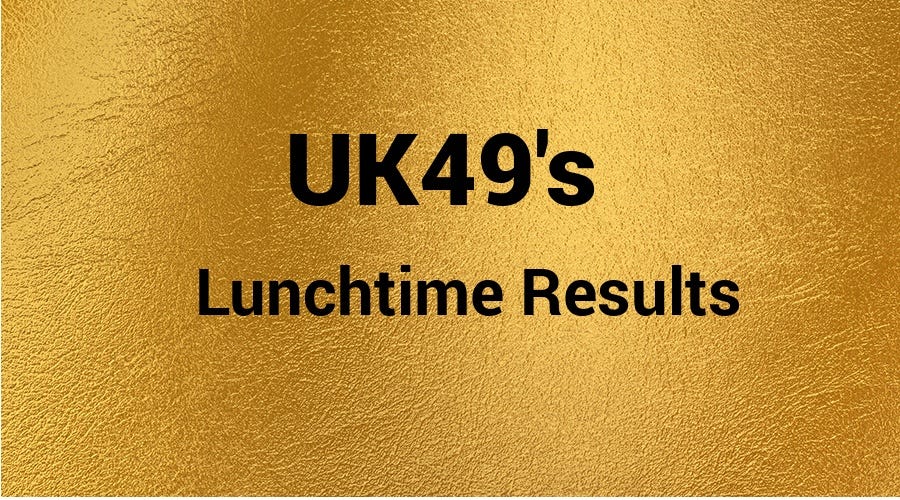 UK49s Lunchtime Results 2020 Draws Take Place At 12 49 Pm UK Time