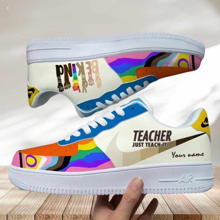 HOT Teacher Be Kind Nike Air Force shoes - Paris 24 Olympic Spirit - Medium