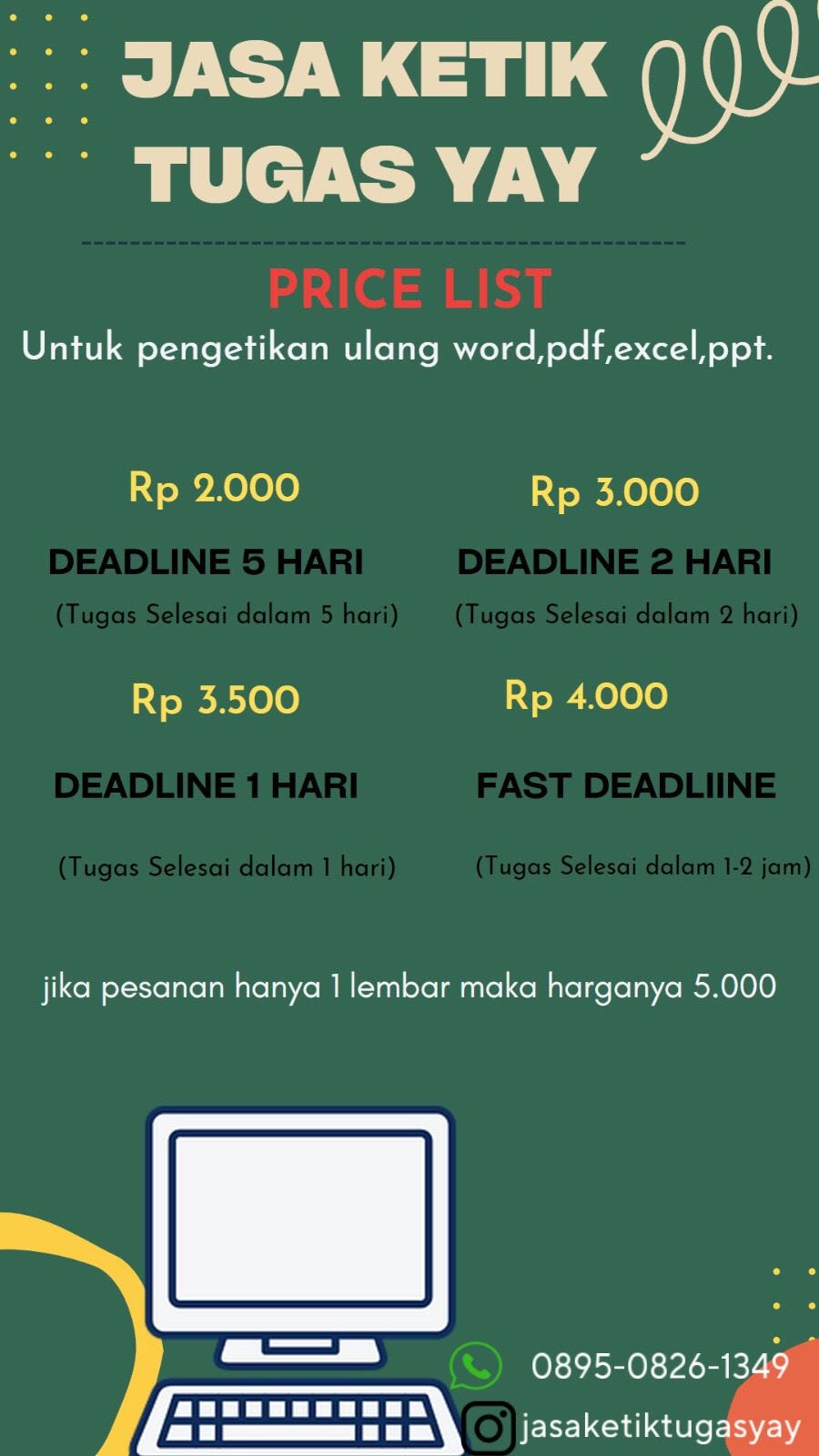 Jasa Ketik Tugas Professional. Jasa Ketik Tugas Professional | by ...