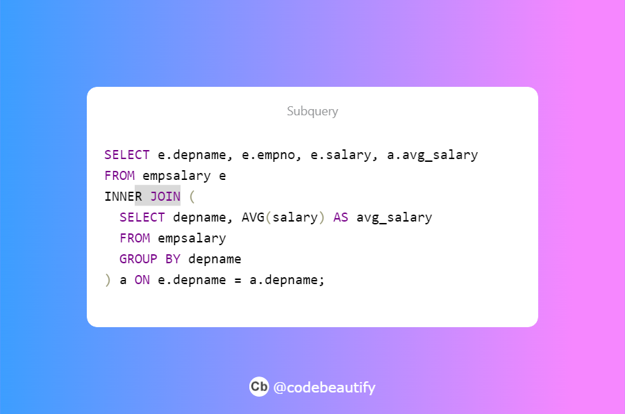 Different ways to calculate the average IN SQL | by Varun Pandian | Medium