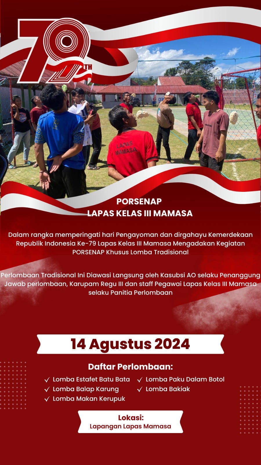 Lapas Gelar Perlombaan Tradisional sebagai Bagian dari Porsenap Hari Pengayoman ke-79 Tahun 2024 ...