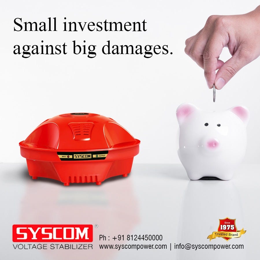 Best Voltage Stabilizers Company in India | by Syscom Appliances | Medium