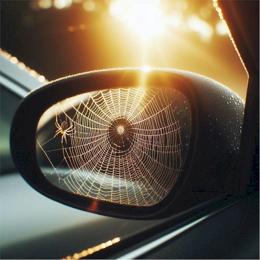 Stop The Car!. The mirror spider is having a tough… | by The Wandering ...
