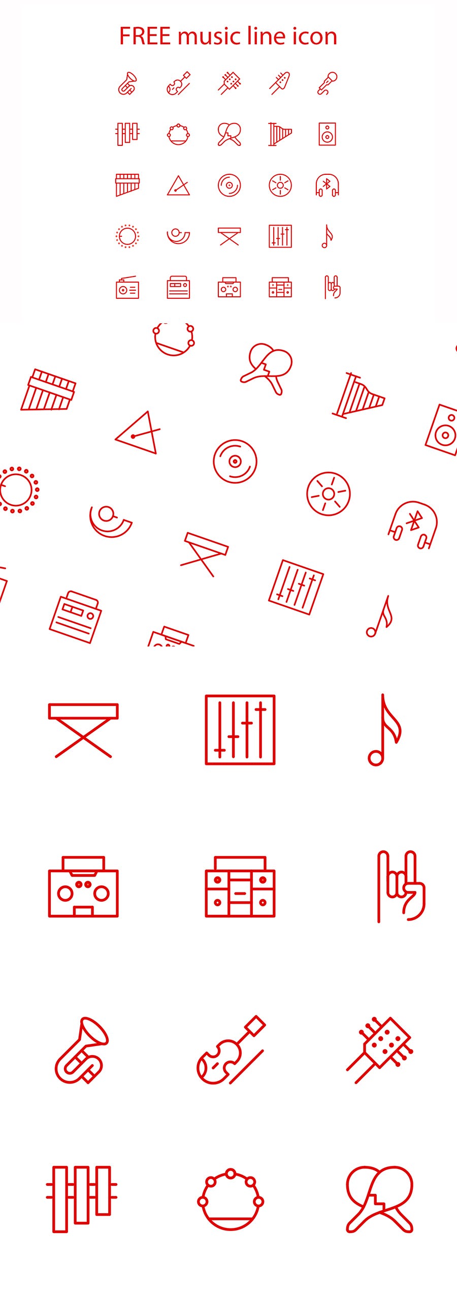 Free Vector Music Linear Icons. Hello hi I have created some music ...