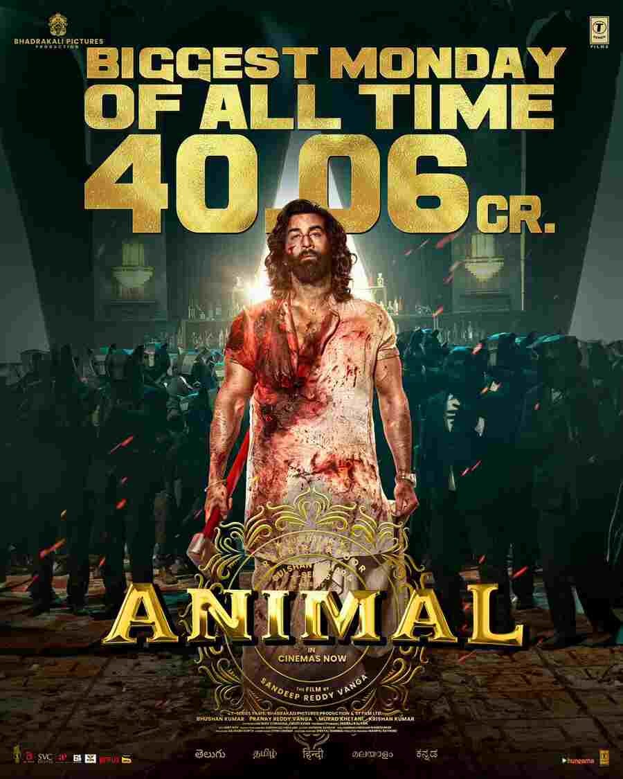 “Animal” Roars Loudest on Monday, Sets Record with Rs 40.06 Crores | by ...