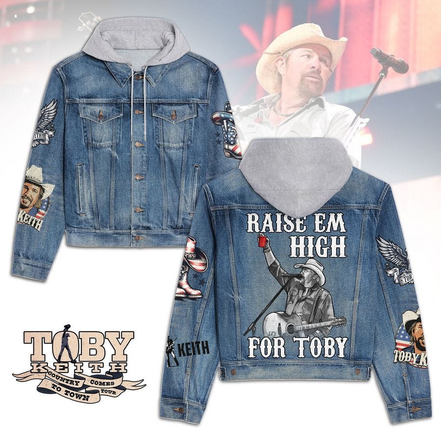 Raise Em High For Toby Keith Hooded Denim Jacket | by ...