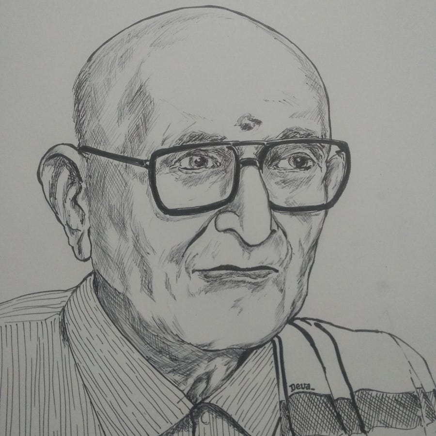 Rajam 100. Rajam sir was an artist of the Ajanta… | by Vid Dev | Konjam ...