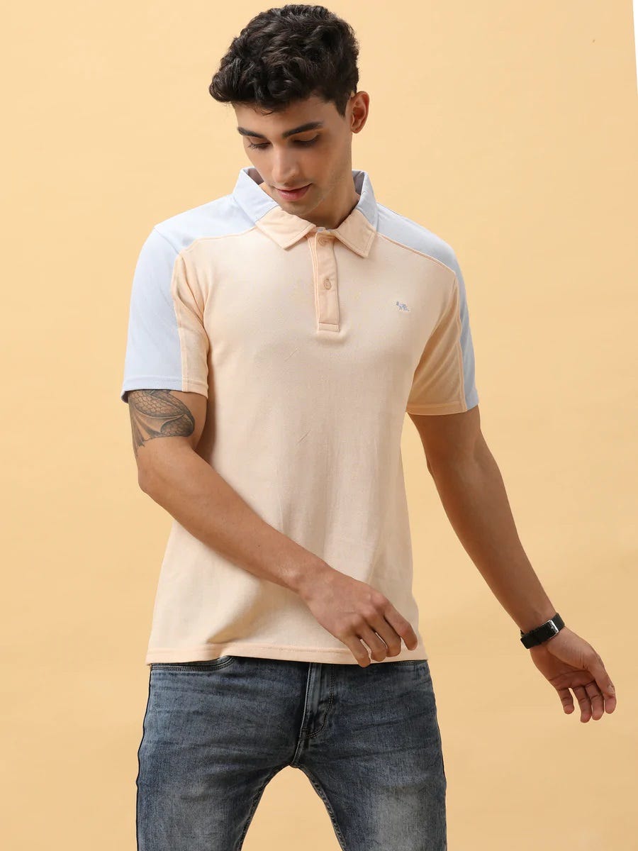 Peach Polo-t-shirts for men | Men’s Wear | Premium Fabric - Fennec ...