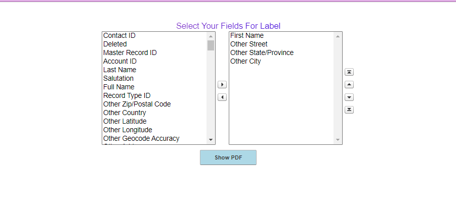 How To Create Select Boxes In Visualforce Page With Reordering Of Contact Fields And Navigate To