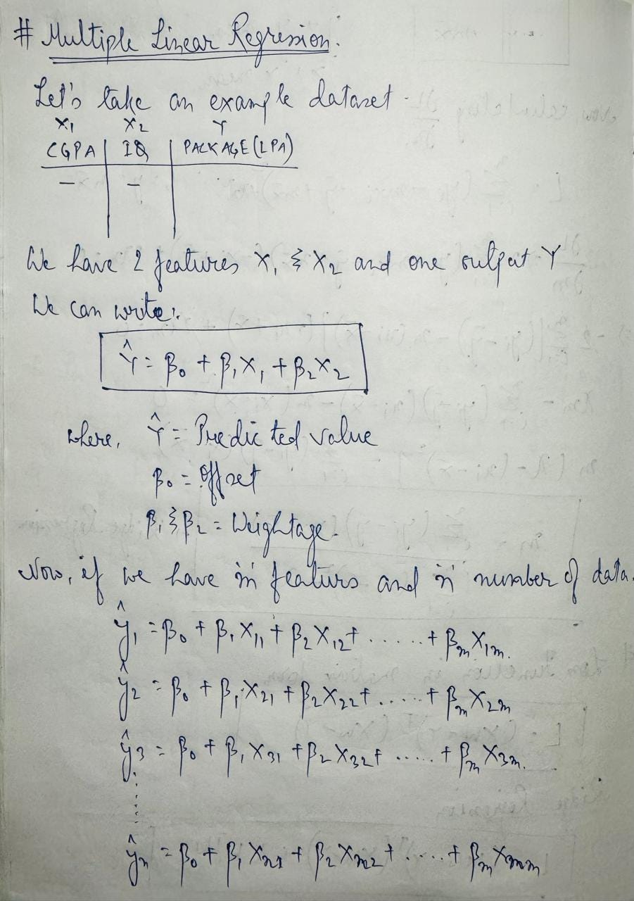 Multiple Linear Regression — Mathematical Intuition and Implementation | by Digvijoy Nath | Nov ...