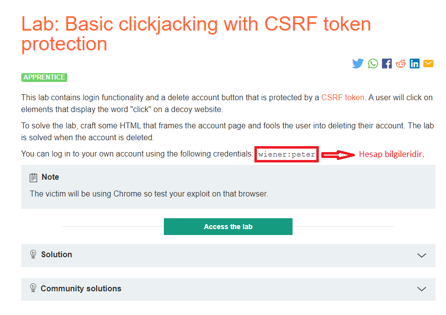Lab: Basic clickjacking with CSRF token protection | by İlteriş Kaan PEHLİVAN | Medium