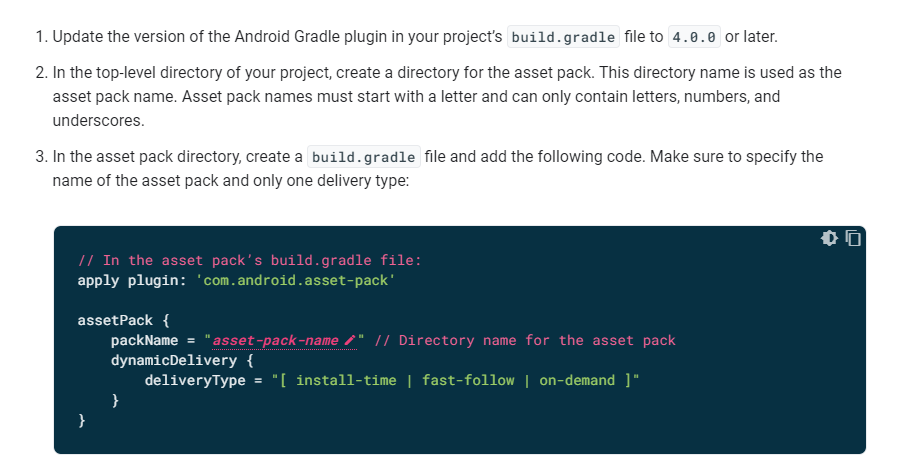 Android — 如何運用Google官方的PAD(Play Asset Delivery)功能將比較大的資料透過事後下載的方式放進 APP 中 | by JLin | Medium