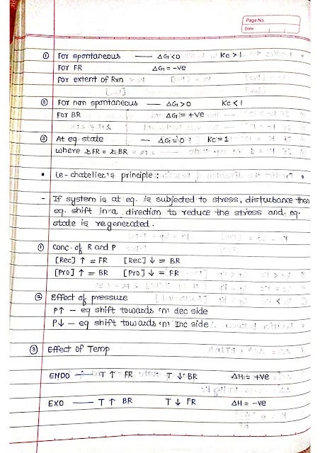 Chemical Equilibrium Short Notes
