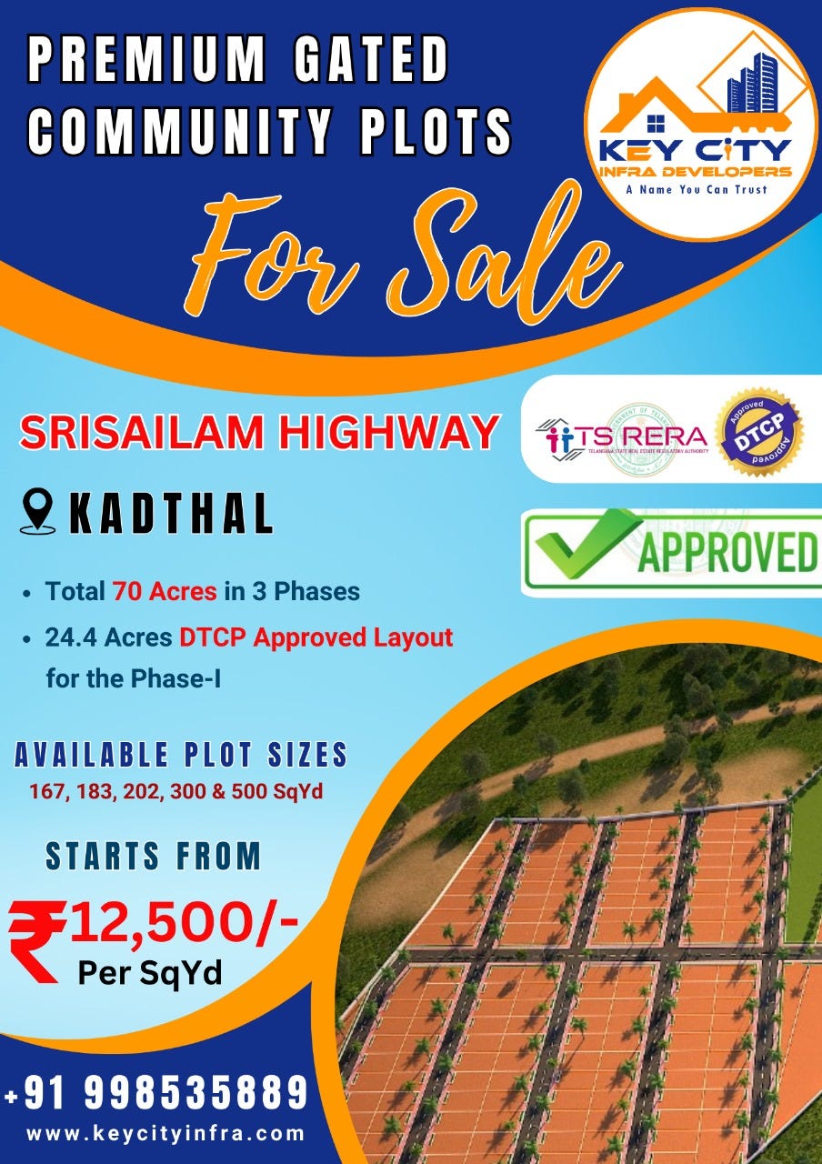 Discover the Premium Open Plots for Sale in Kadthal with Key City Infra | by lasya digi | Jul ...