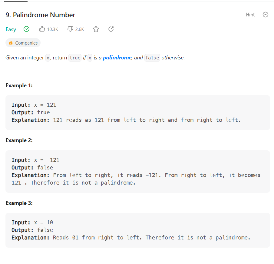 Common Interview Dsa Check Palindrome Number In Javascript By