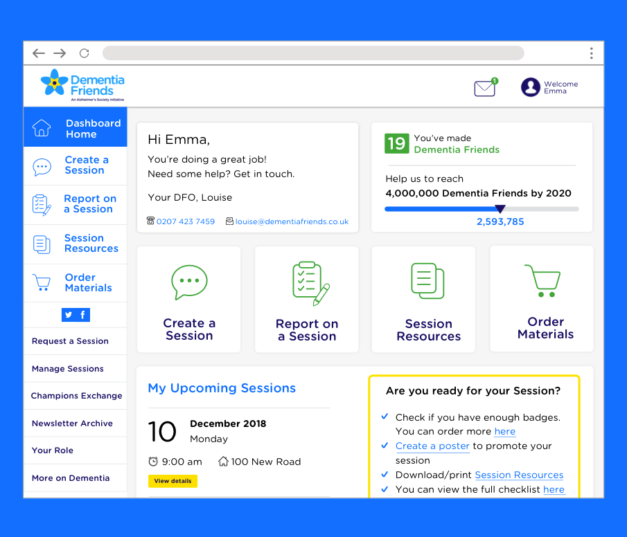 Dementia Friends, Alzheimer’s Society | Dashboard Redesign | Client ...