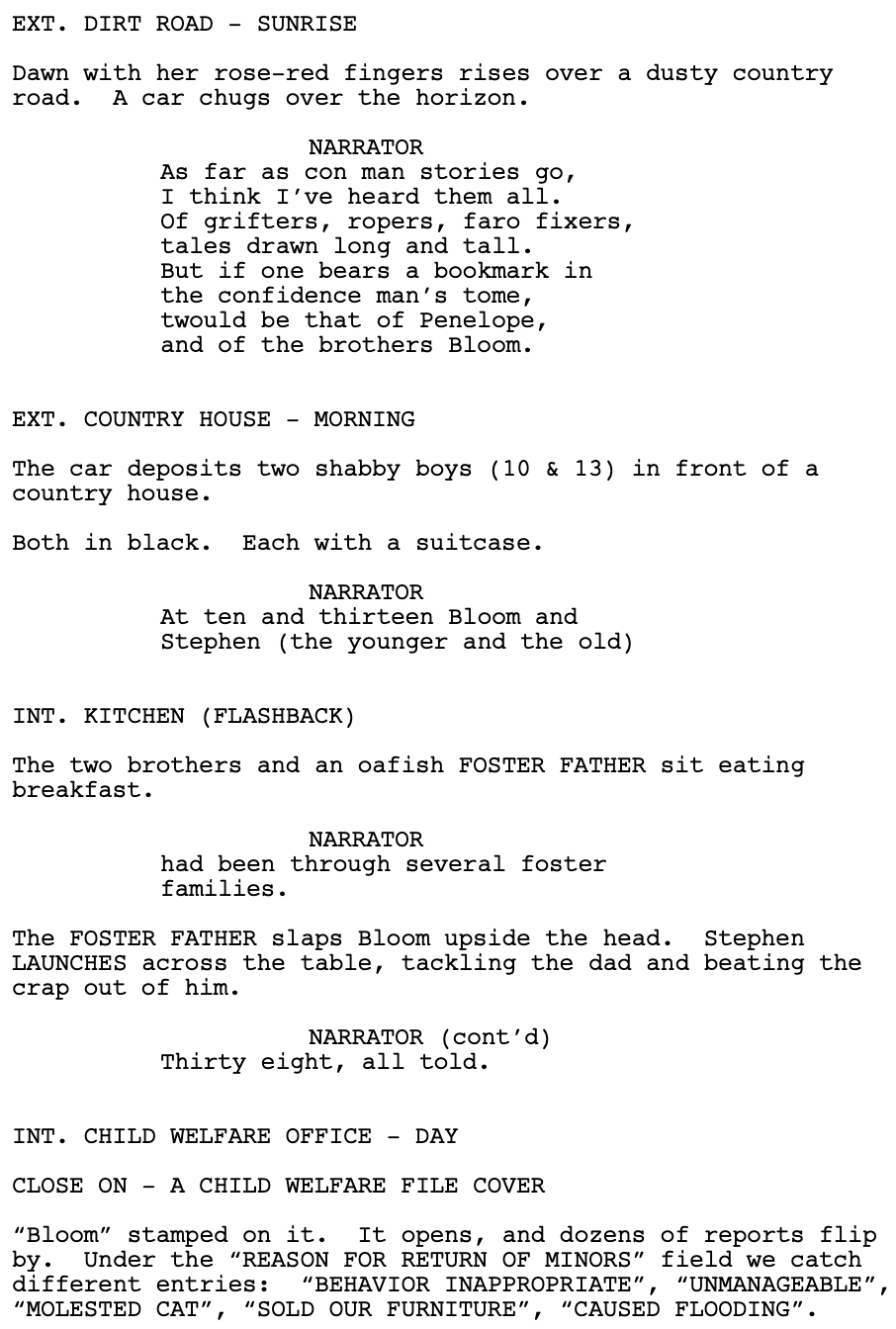 Page One: “The Brothers Bloom” (2008) - Go Into The Story