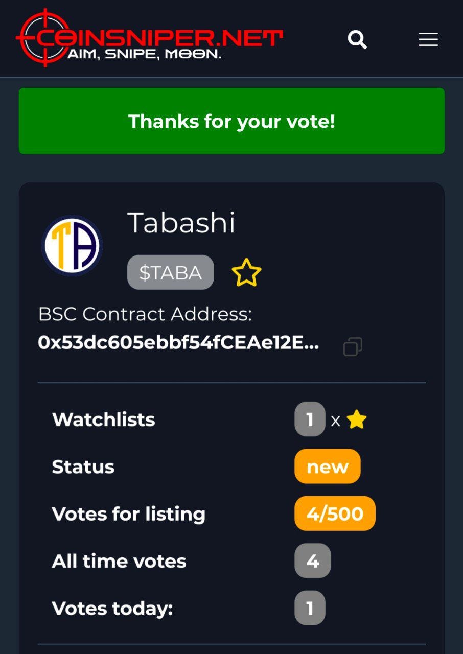 DEAR TABASHI FAMILY So far the team has worked (and still working) hard ...