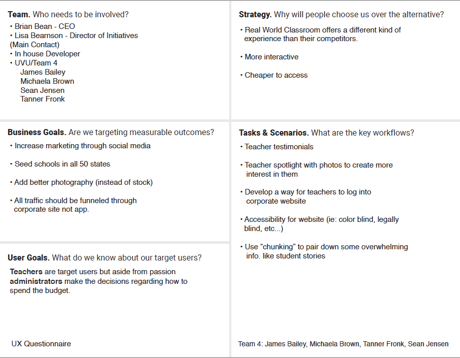 Planning Section. Of Real World Classroom Case Study | by James D ...