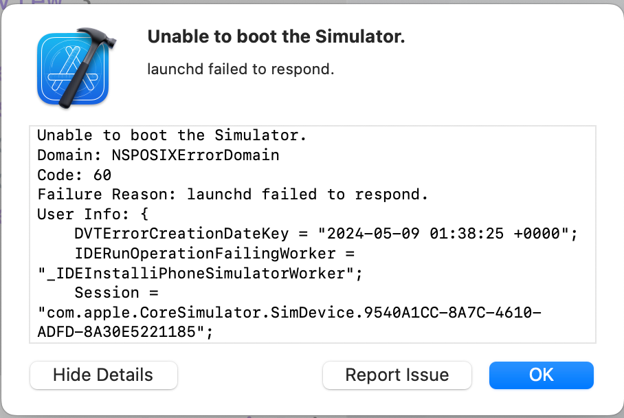Fix Unable to boot the Simulator in XCode. - Siroratt Suntronsuk - Medium